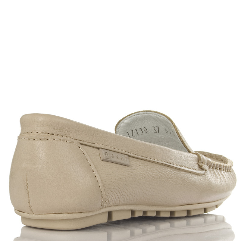 Mokasyny damskie skórzane Nessi 17130 beż