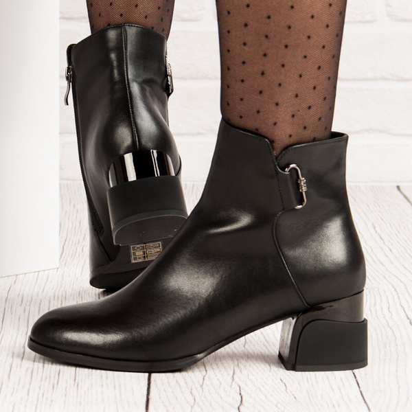 Botki skórzane Artiker 53C0518 czarne