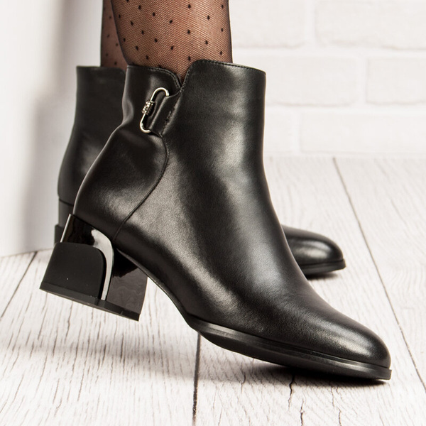 Botki skórzane Artiker 53C0518 czarne