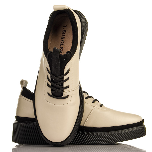 Półbuty T. SOKOLSKI J23-705 beż skórzane